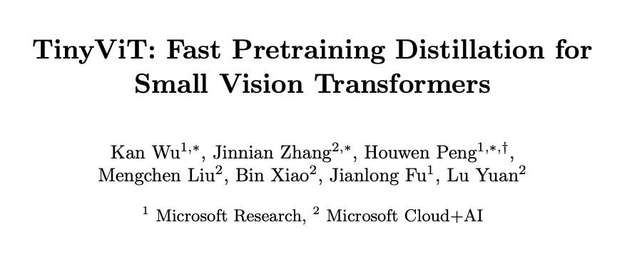 ECCV 22｜大数据的红利我吃定了！微软开源TinyViT ：搞定小模型的预训练能力 - 知乎
