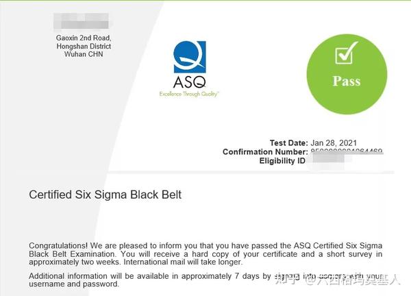 2021 ASQ CSSBB（认证六西格玛黑带）机考经验分享 - 知乎