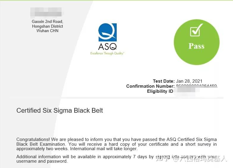 2021 ASQ CSSBB（认证六西格玛黑带）机考经验分享 - 知乎