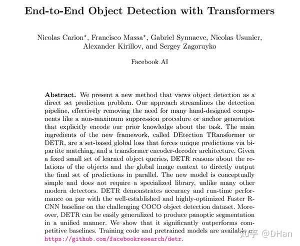 Detection With Transformers:detr论文阅读笔记 知乎 3947