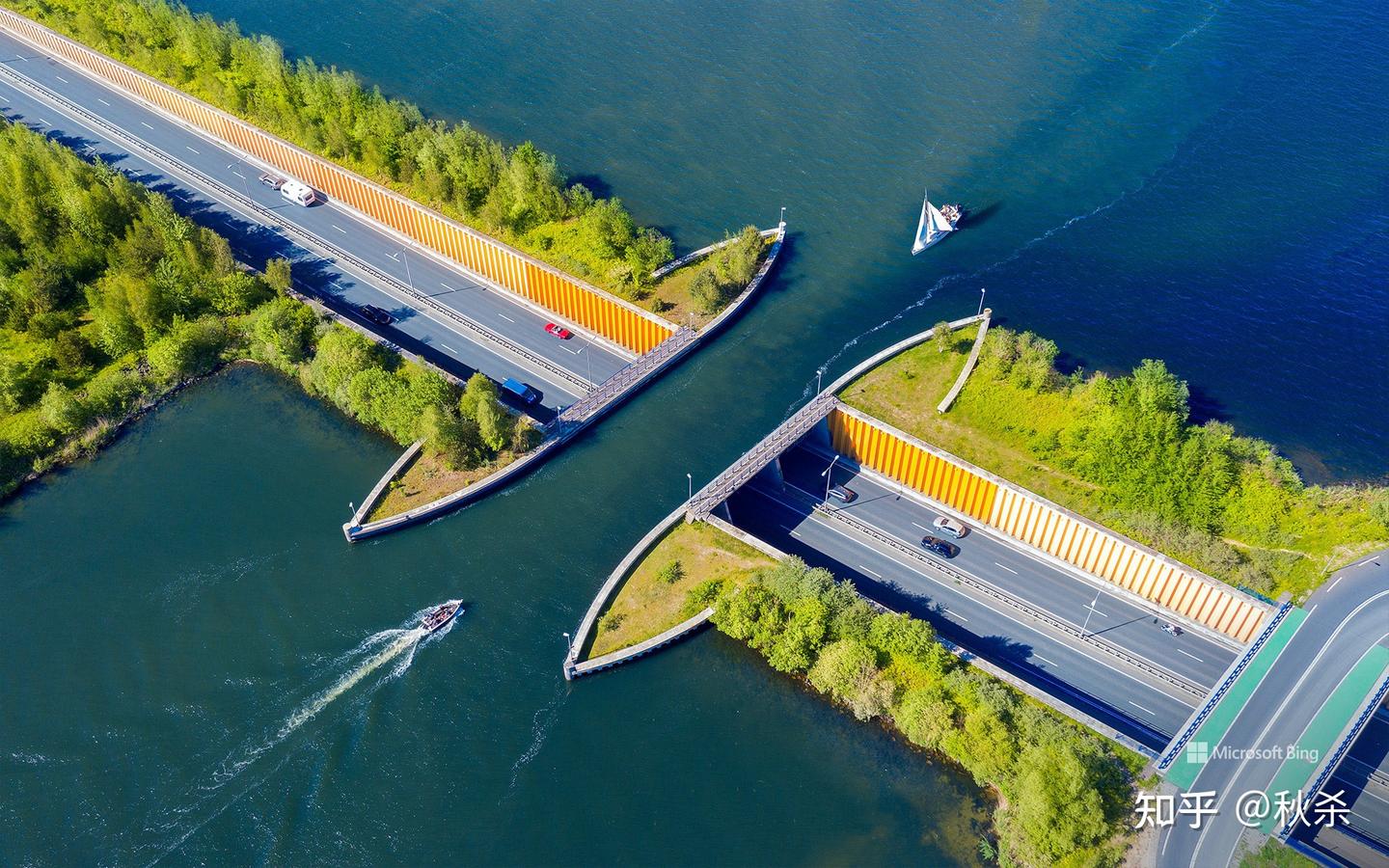 【案例分析】荷兰费吕沃湖水道桥——创新的水陆交通并行解决方案 - 知乎