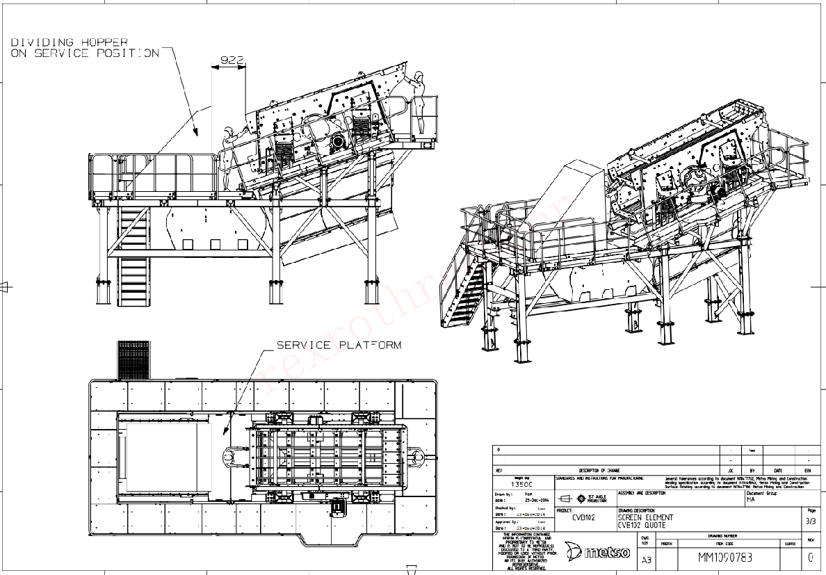 Metso美卓CVB系列斜面振动筛图纸CVB102/103/104/202/203/204/302/303/304/402/403/502 ...