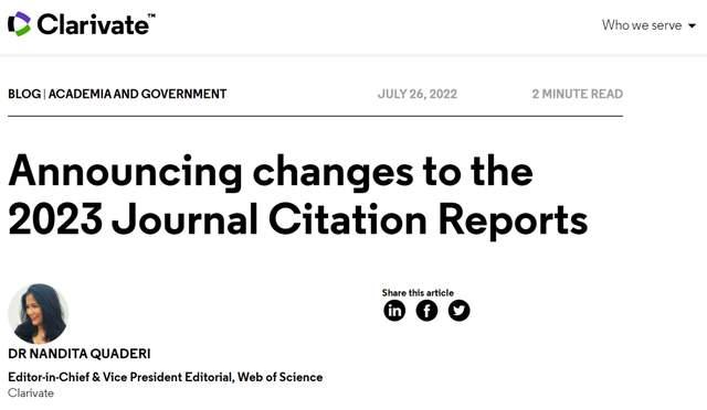 重磅！JCR影响因子将发生重大变革最详尽解读！获取ESCI期刊目录！ - 知乎