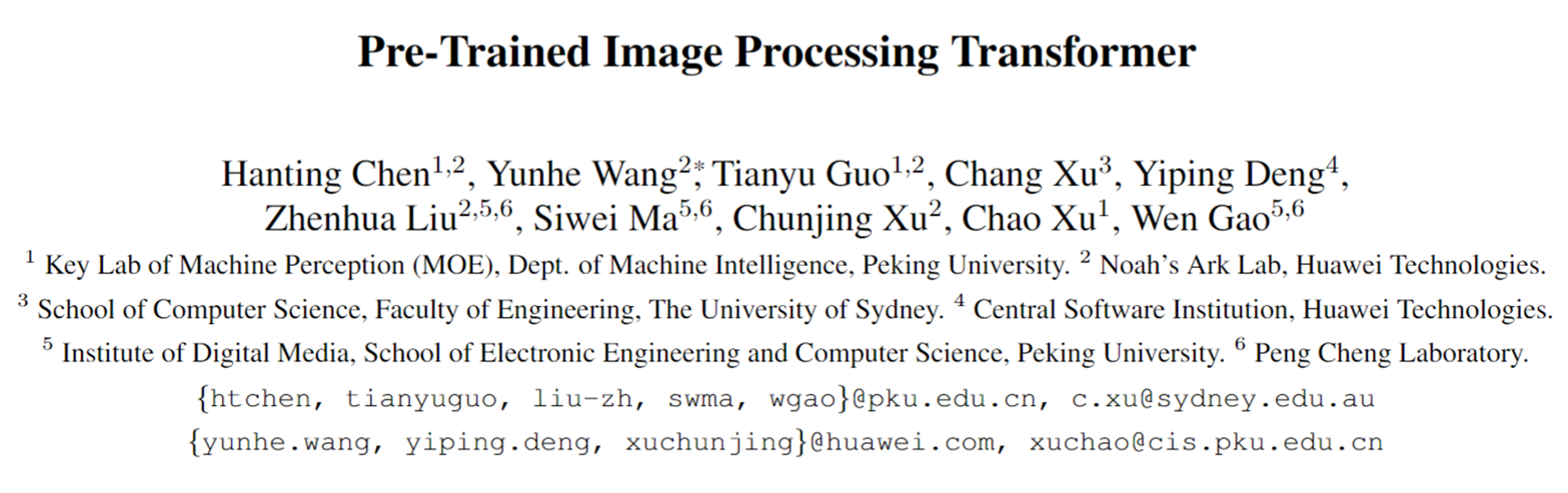 【Transformer】Pre-Trained Image Processing Transformer (CVPR'2021) - 知乎