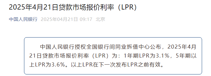 刚刚！央行公布4月最新LPR！房贷利率低至2.86% - 知乎