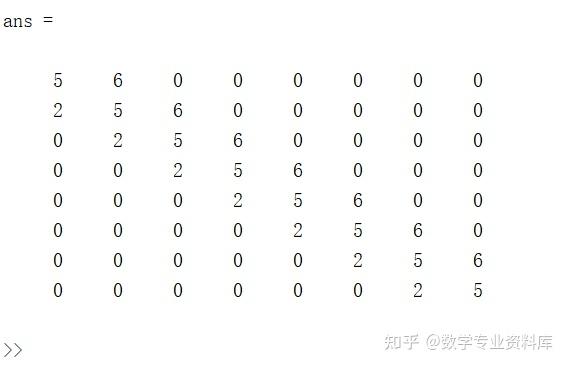 Matlab编程--spdiags函数--稀疏对角矩阵的构建 - 知乎