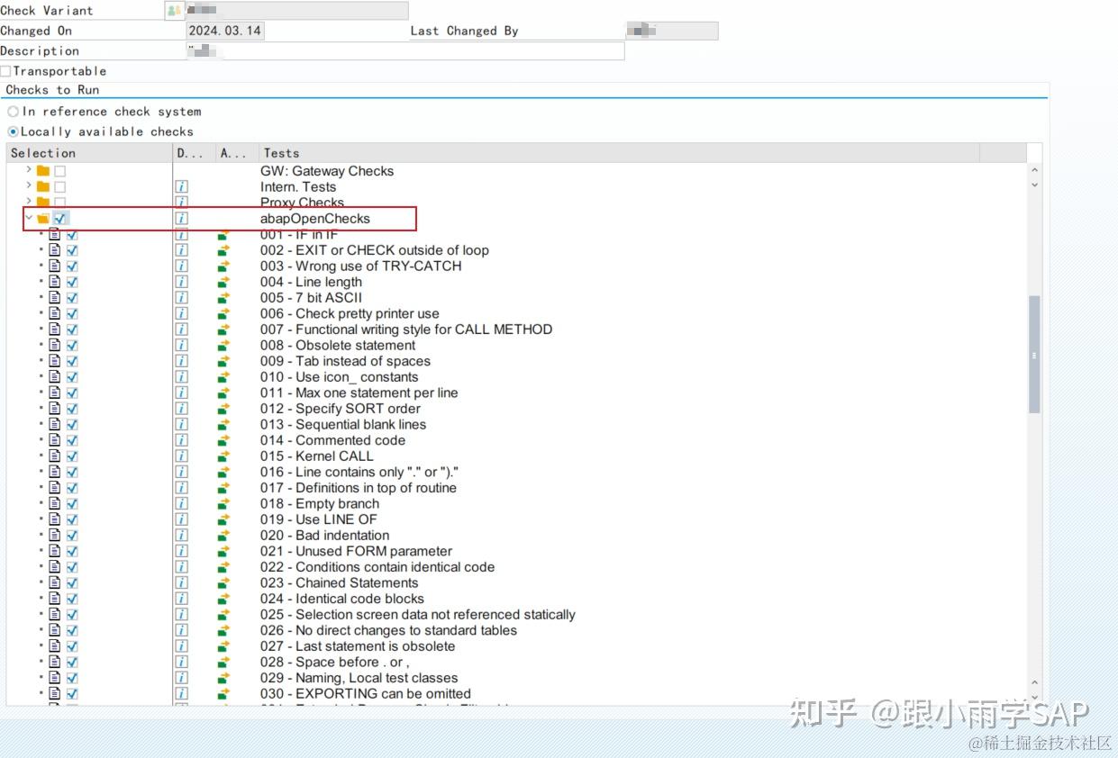 ABAP Open Checks：开源检查 SAP 代码检查器/ATC - 知乎