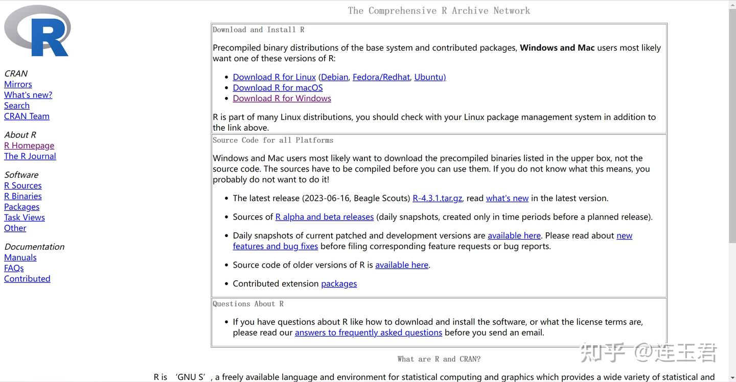 R/RStudio下载安装指南 - 知乎
