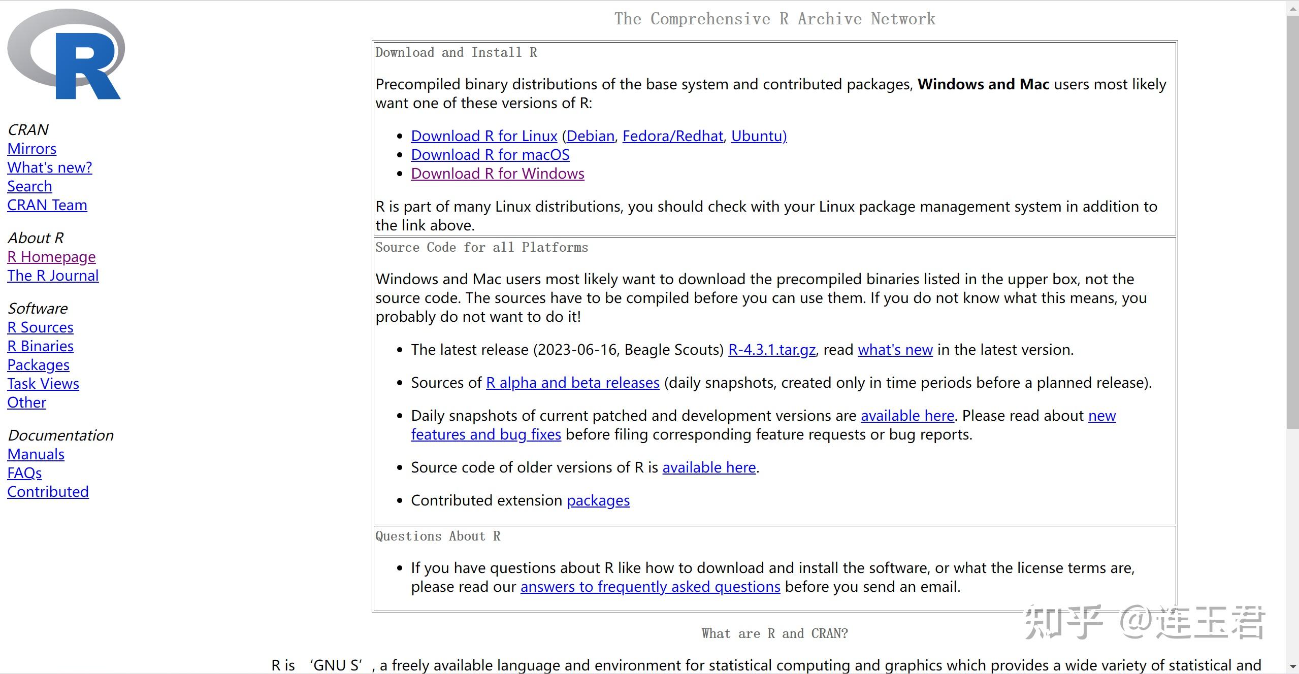 R/RStudio下载安装指南 - 知乎