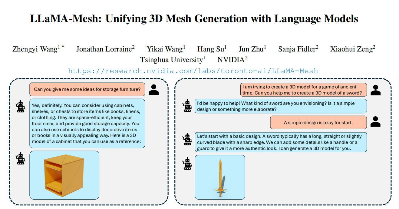 清华大学与NVIDIA联合提出LLaMA-Mesh方法，实现文本驱动的3D网格生成与理解 - 知乎