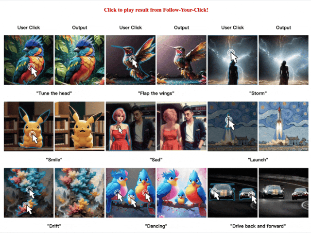 Follow-Your-Click：点选图像任意区域使用短提示语即可生成动画 - 知乎