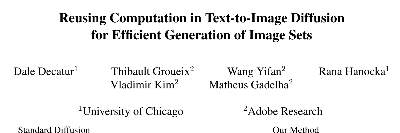 ICCV 2025 | 生成一组图，算力省一半、效果还更好？Adobe提出层级化扩散 - 知乎