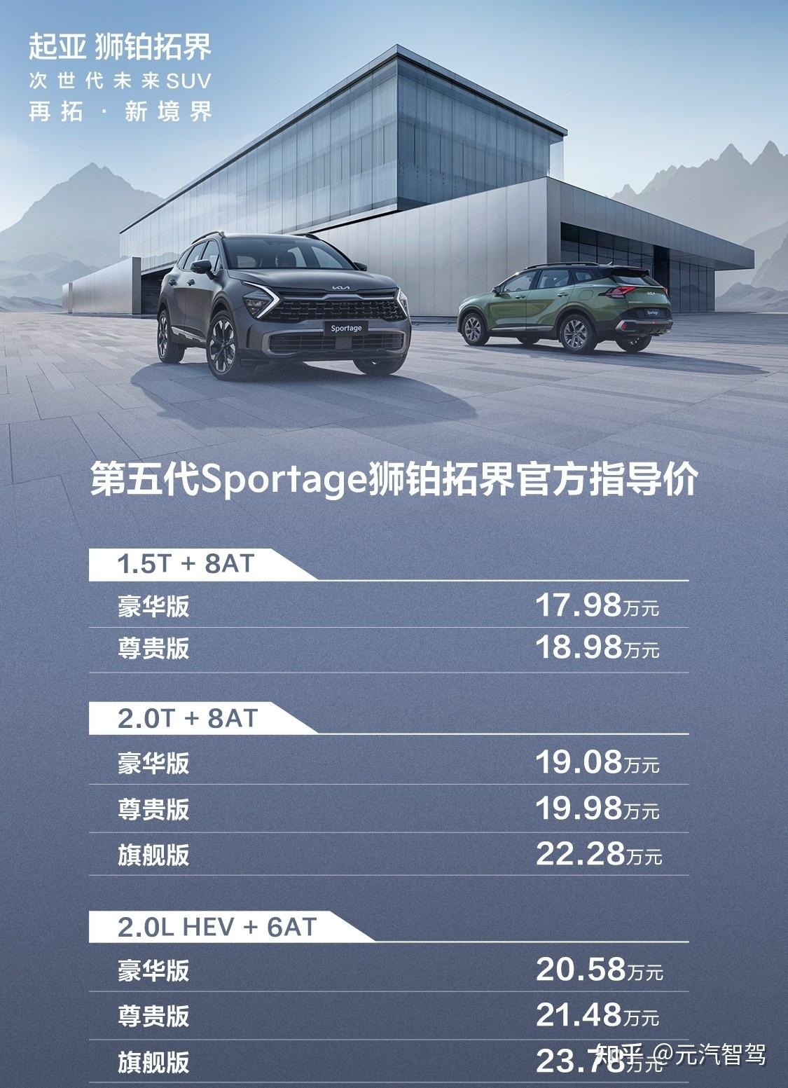 17.98-23.78万元，起亚旗舰SUV第五代Sportage狮铂拓界正式上市 - 知乎