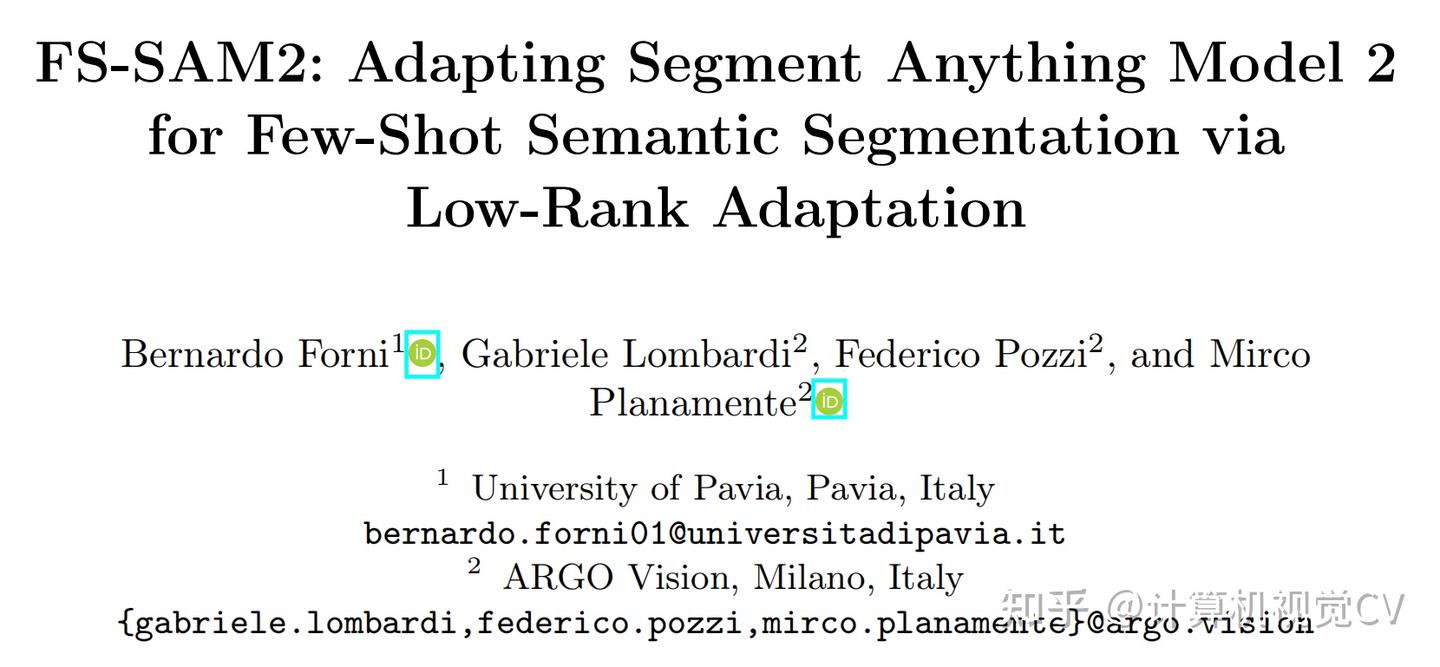 少样本分割不用愁！FS-SAM2 靠 SAM2+LoRA 实现性能与效率双优 - 知乎