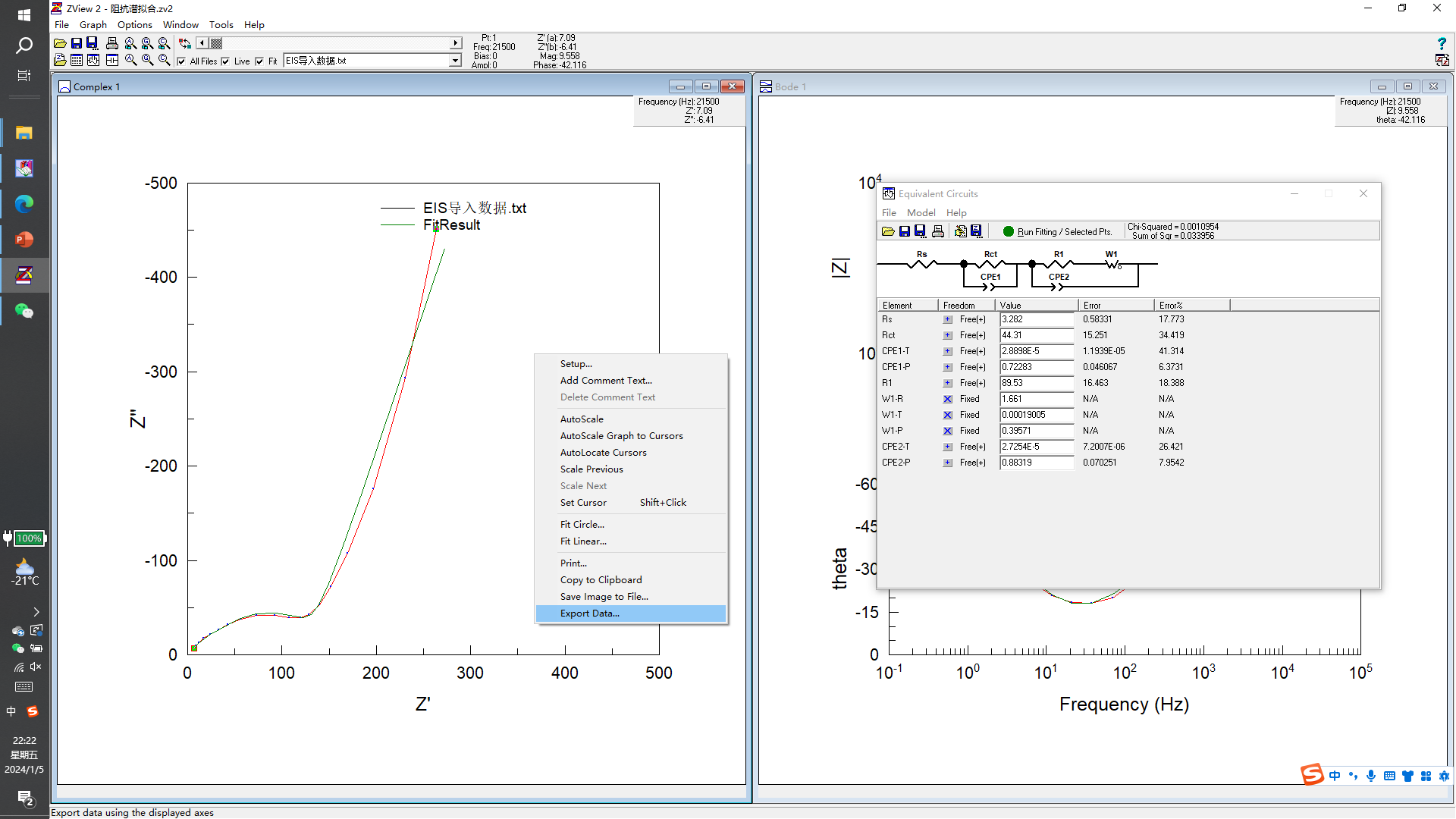 如何使用ZView软件进行阻抗拟合（两个半圆） - 知乎