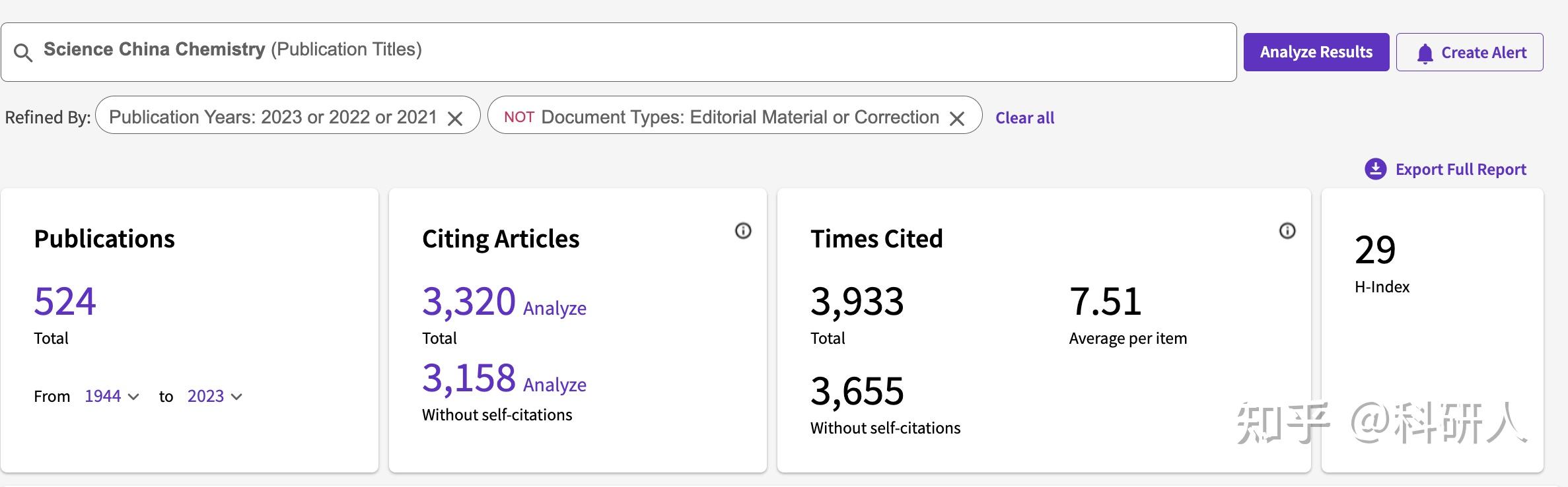 化学方向新老综合性期刊web of science评价对比 - 知乎
