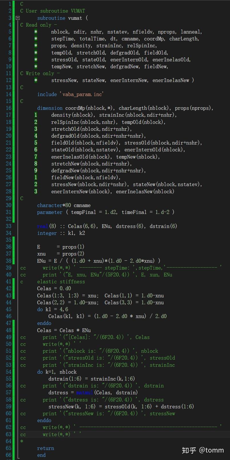 ABAQUS VUMAT入门 弹性材料模型 - 知乎