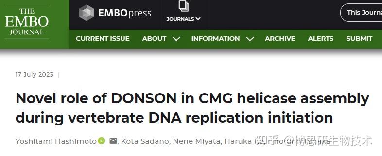 Science背靠背丨夏乙燧/洪烨/Karim Labib等揭示后生动物DNA复制起始过程依赖DONSON蛋白 - 知乎