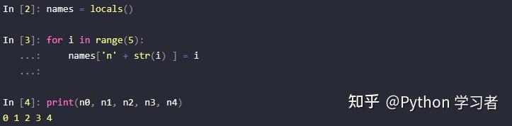 Python动态变量名定义与调用 知乎