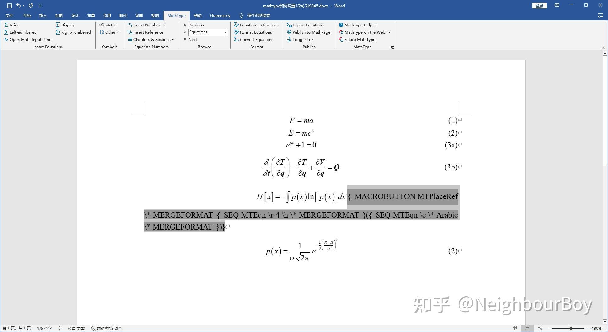 Mathtype中如何设置公式编号为1,2,(3a),(3b),4,5这类形式 - 知乎