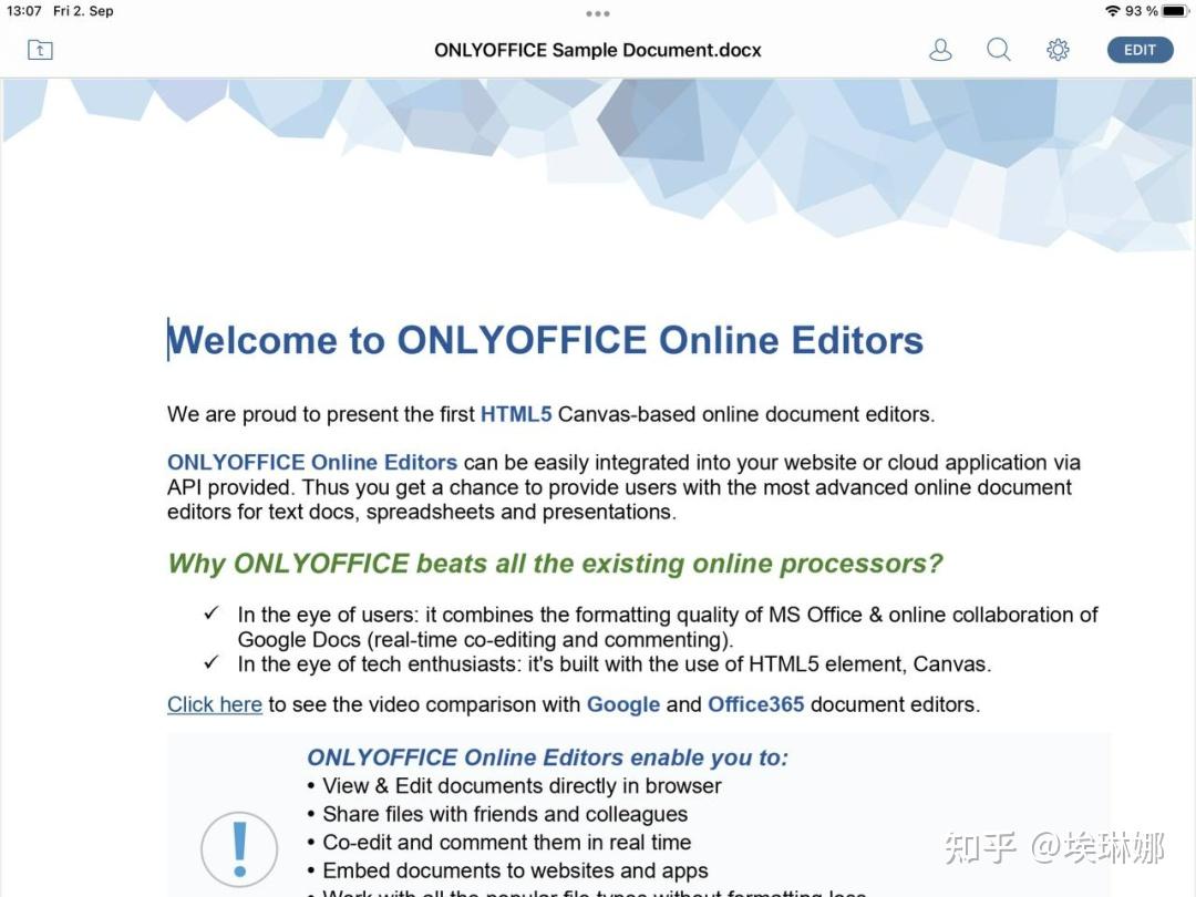 ONLYOFFICE 文档安卓和iOS端移动应用程序已经更新 - 知乎