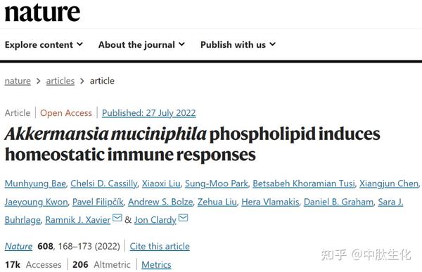 《自然》：Akk菌调节免疫的机制找到了！科学家发现，Akk菌通过细胞膜磷脂诱导免疫细胞分泌特定细胞因子，并重置树突状细胞活化阈值 - 知乎