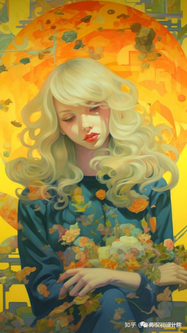 美图壁纸|James Jean简明风格的ai女孩 - 知乎