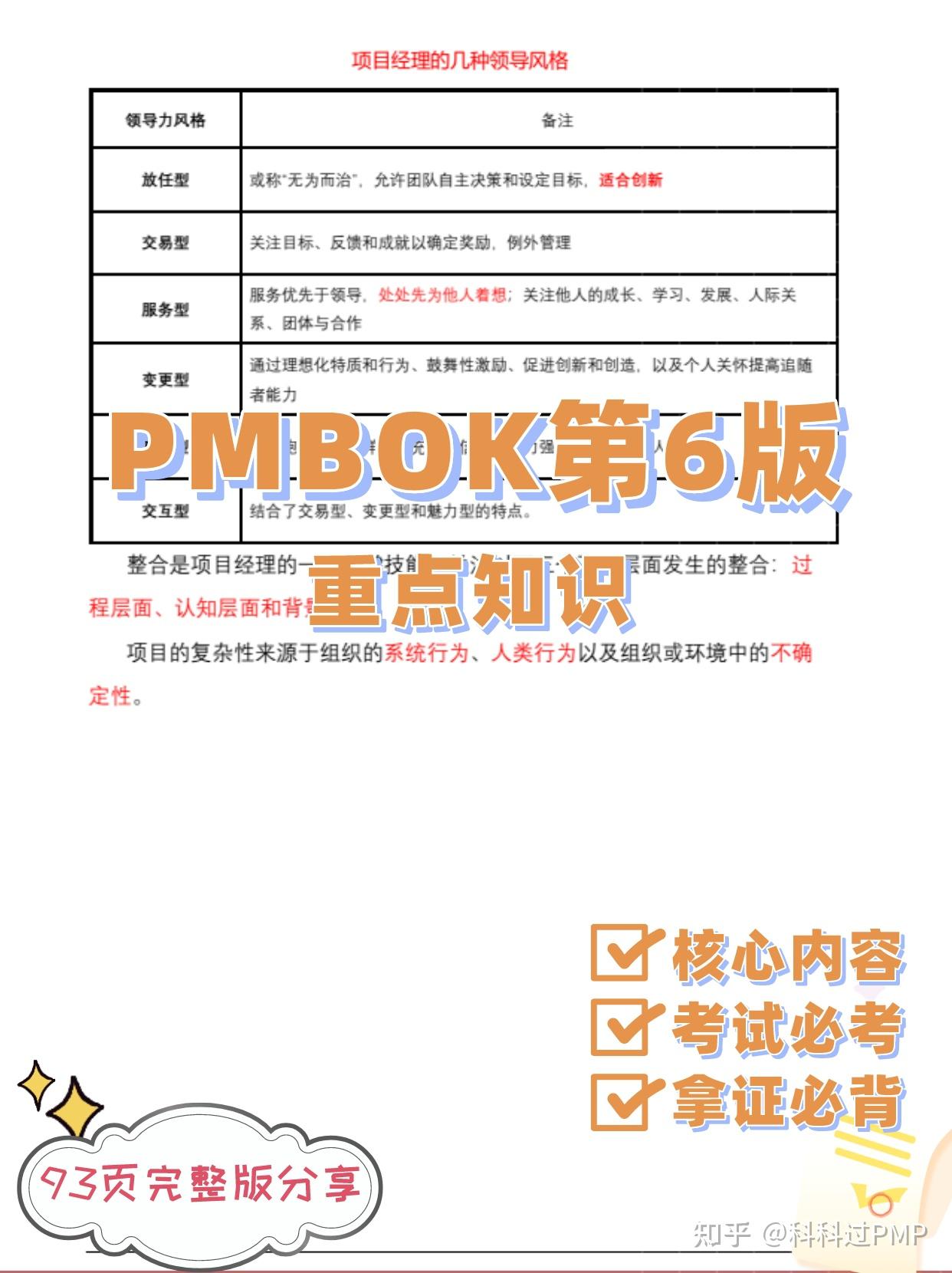 《PMBOK指南》第6版必会知识点 - 知乎