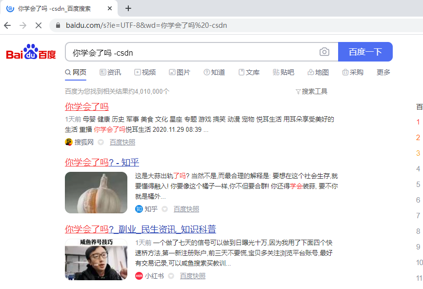 一次设置,搜索时屏蔽csdn 知乎