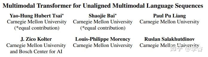 Multimodal Transformer for Unaligned Multimodal Language Sequences - 知乎