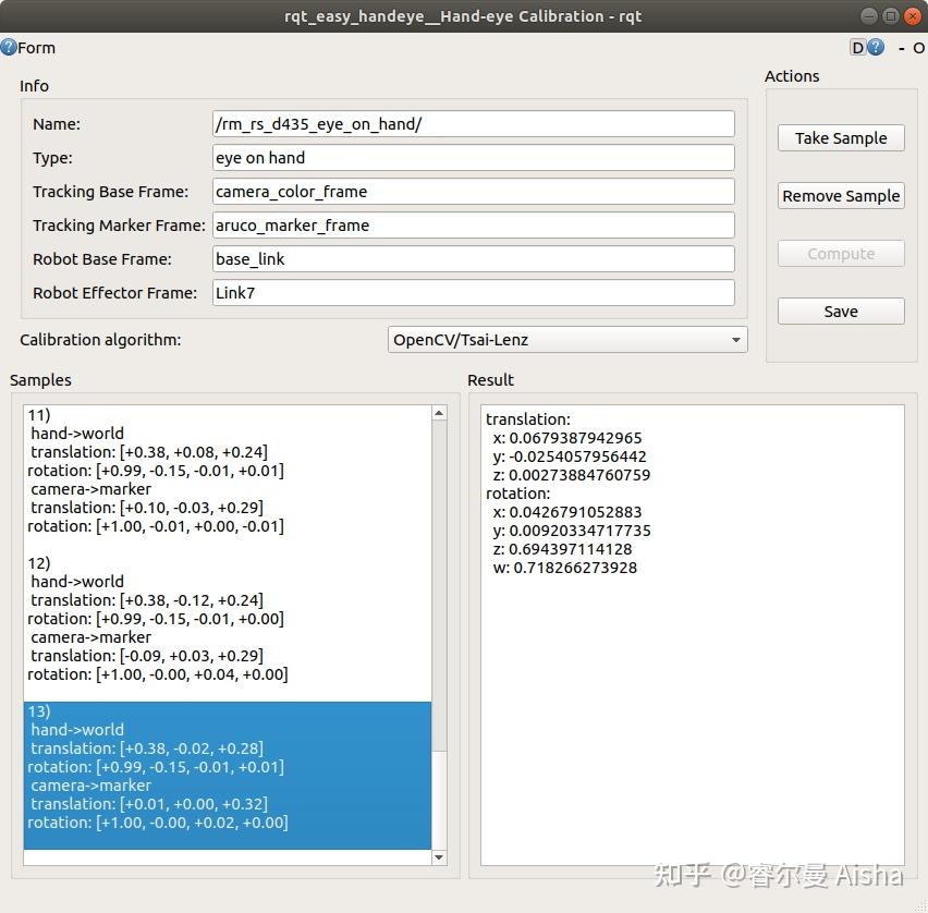 RM机械臂与Realsense D435手眼标定教程 - 知乎
