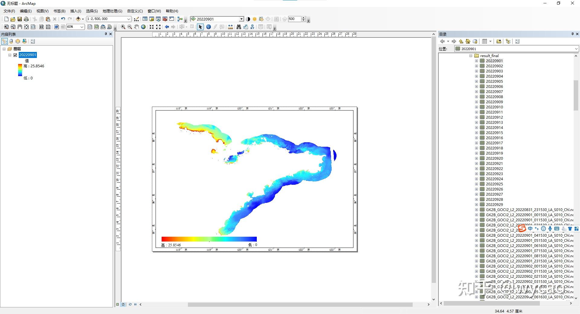 GOCI -Ⅱ数据处理（六）：基于ArcGIS制作横向色带图例 - 知乎