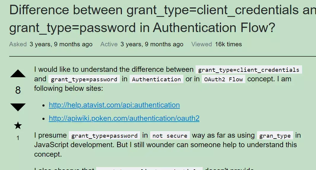 grant_type为client_credentials和password二者的区别 - 知乎