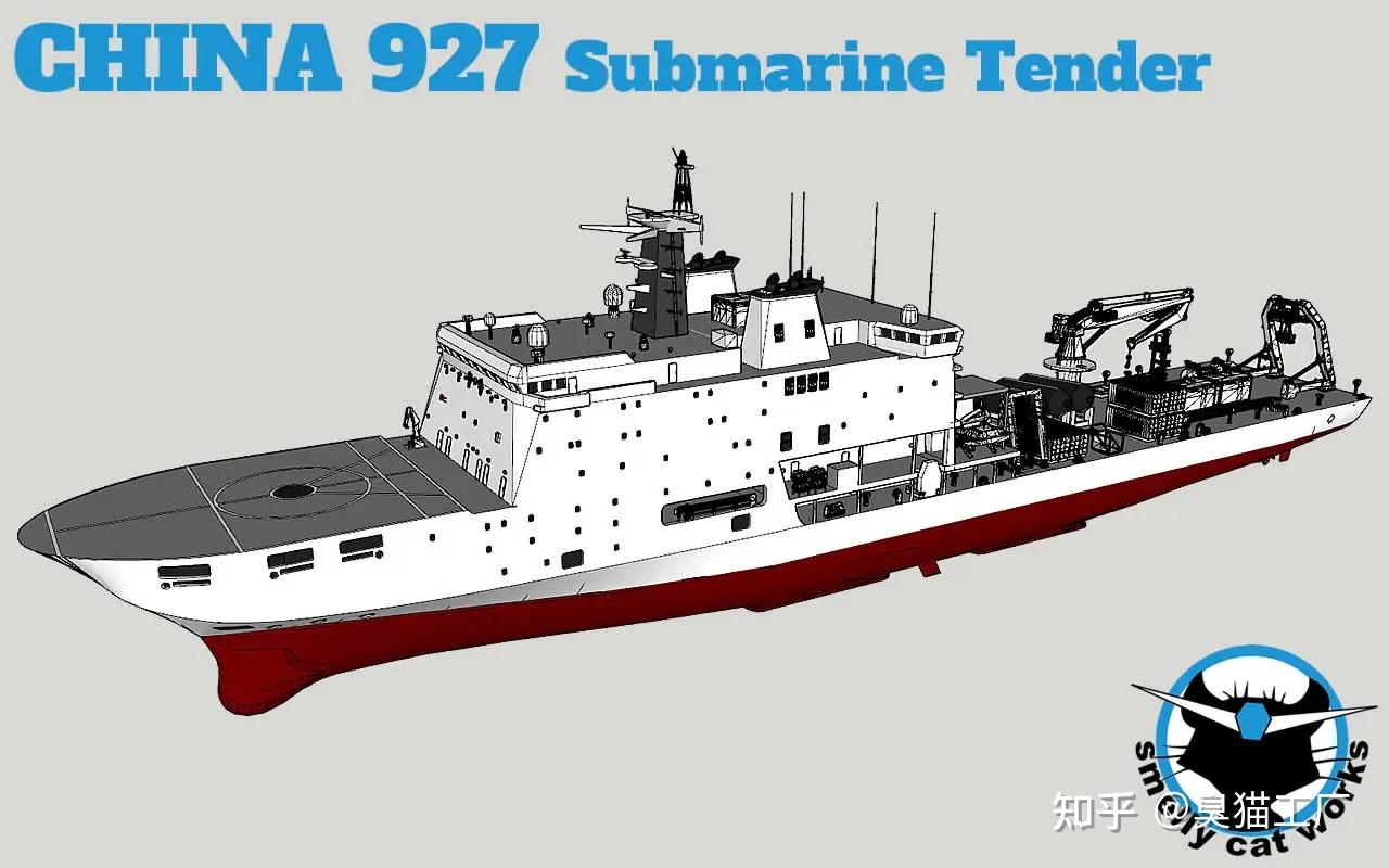 全网首发927型潜艇支援舰3D模型 - 知乎