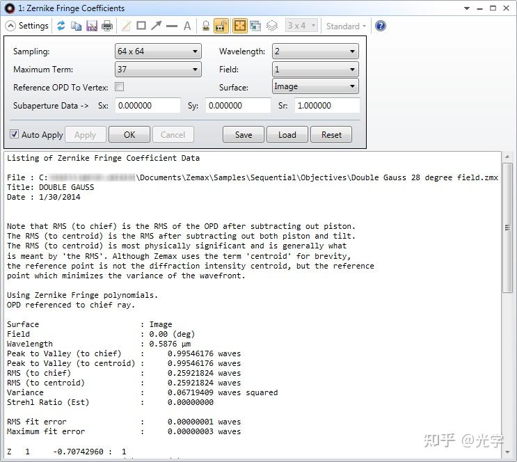 Zernike条纹多项式系数（Zernike Fringe Coeffecients） - 知乎