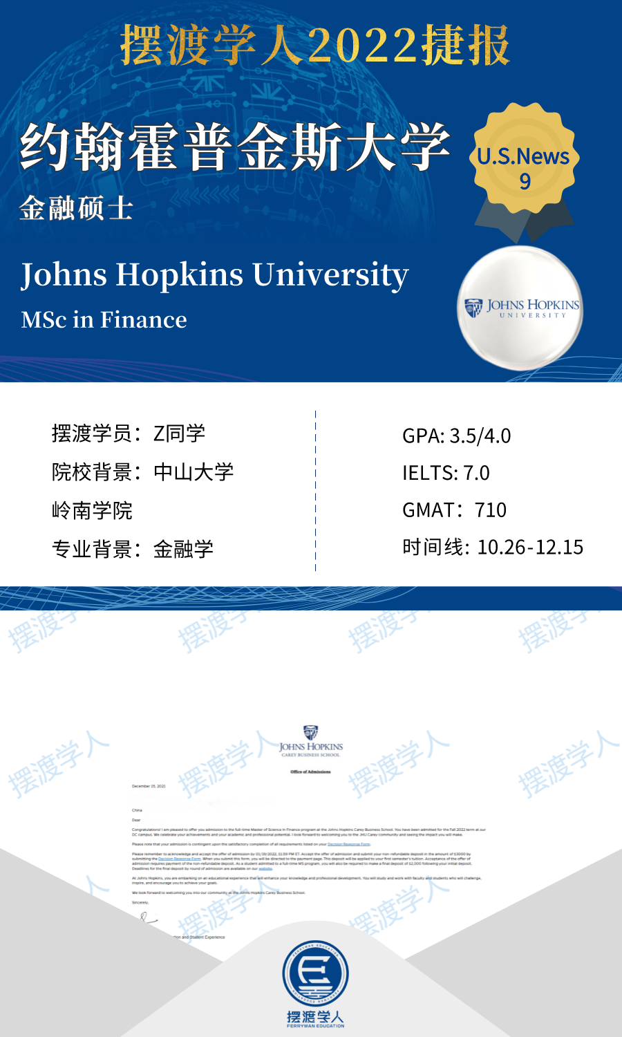 offer捷报：约翰霍普金斯大学（JHU）金融硕士录取 - 知乎
