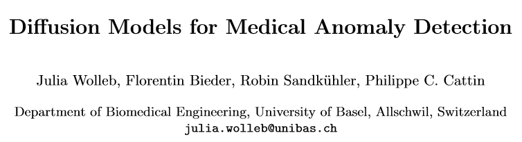 Diffusion Models for Medical Anomaly Detection - 知乎