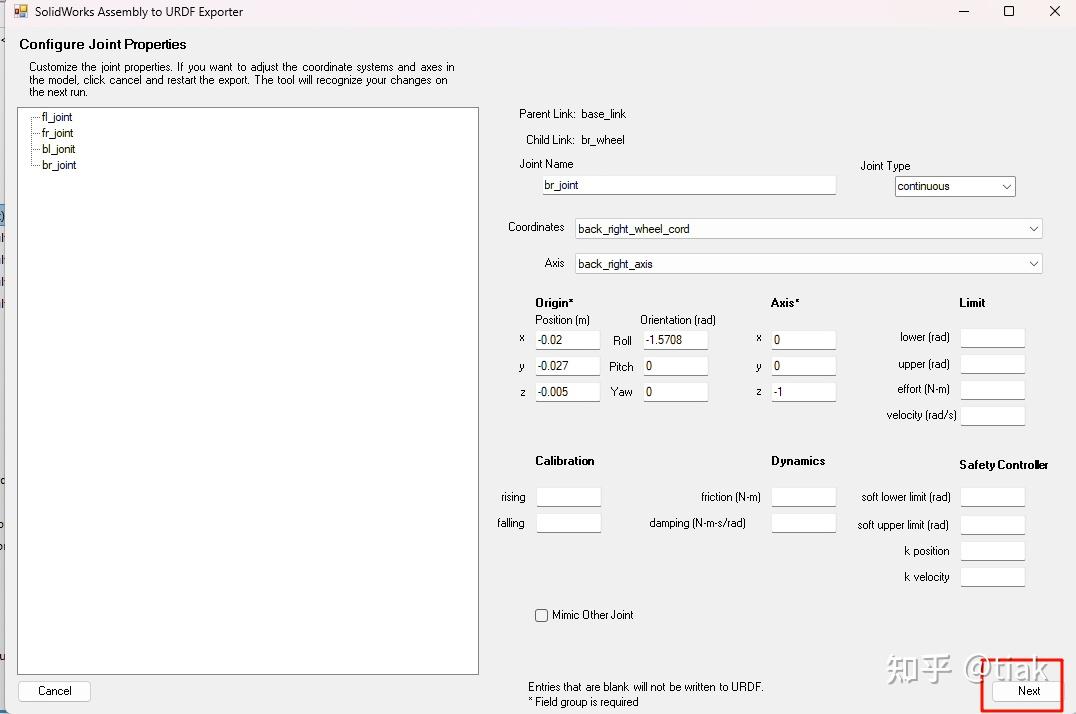 SolidWorks 生成 URDF, 在 Rviz2 中预览并导入Gazebo - 知乎
