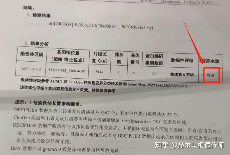 羊穿4q35.1q35.2临床意义未明重复孩子能要吗？出生后会有什么表现？严重吗？ - 知乎