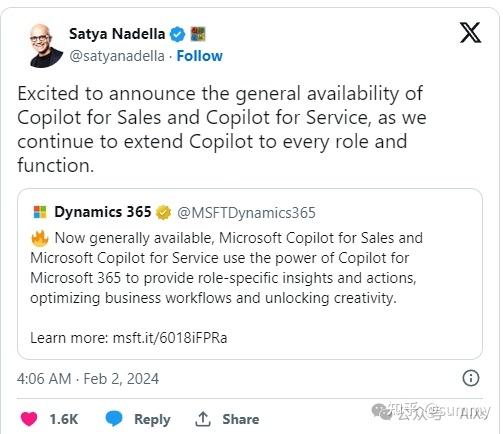 Microsoft：2月2日正式推出Copilot for Sales与Copilot for Service - 知乎