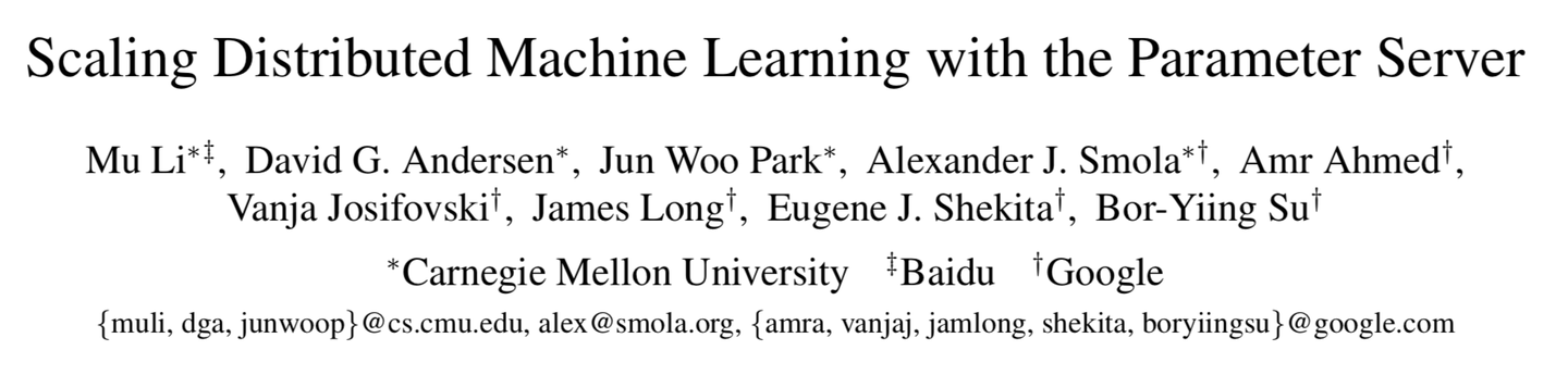 [OSDI'14] Scaling Distributed Machine Learning with the Parameter Server - 知乎