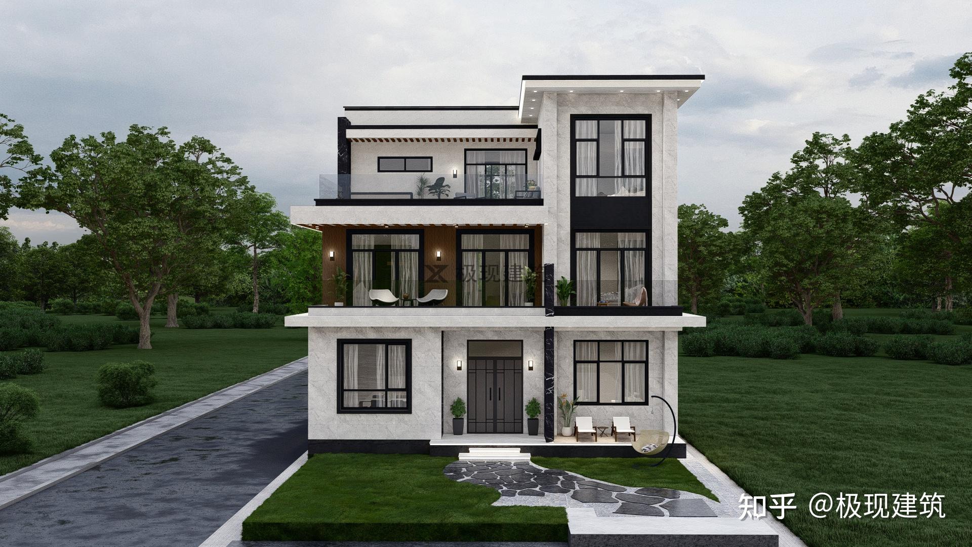 广东潮汕，11.5m×12.9m三层现代风格自建别墅 - 知乎