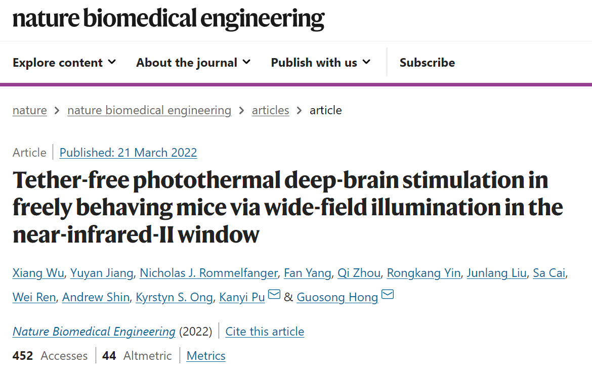 Nature Biomedical Engineering | 科学家开发非侵入技术，利用红外线远程控制大脑回路 - 知乎