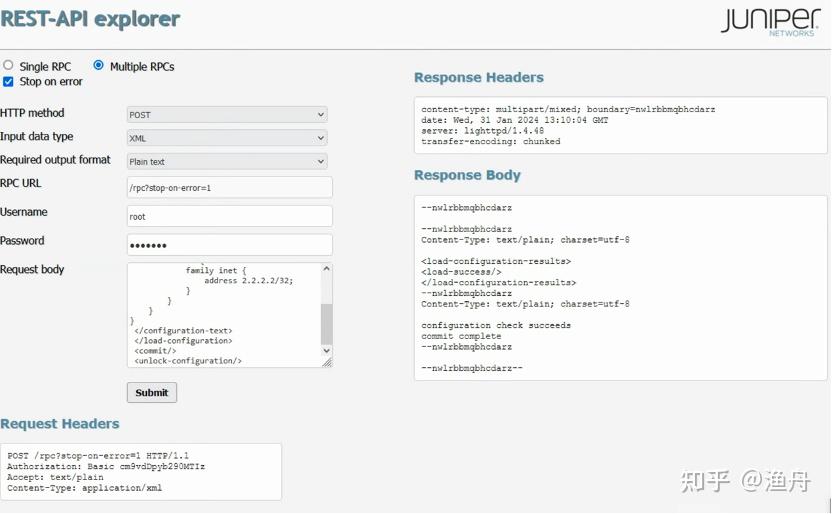 JUNIPER REST API测试 - 知乎