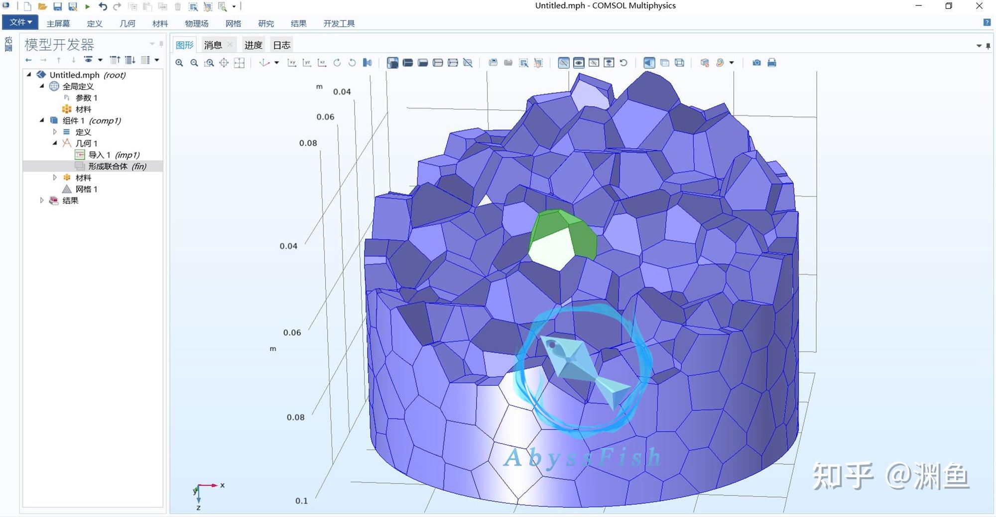 COMSOL三维Voronoi泰森多边形3D多晶体轴心受压模拟 - 知乎