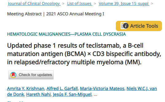 新药Teclistamab对多发性骨髓瘤患者显示出有希望的疗效 - 知乎