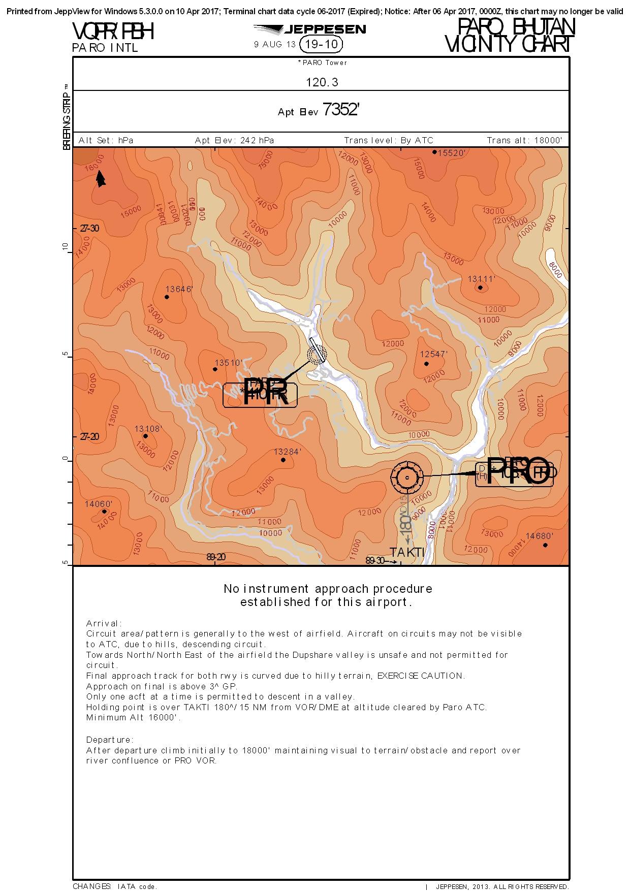 能给我一张帕罗机场VQPR的航图吗？ - 知乎