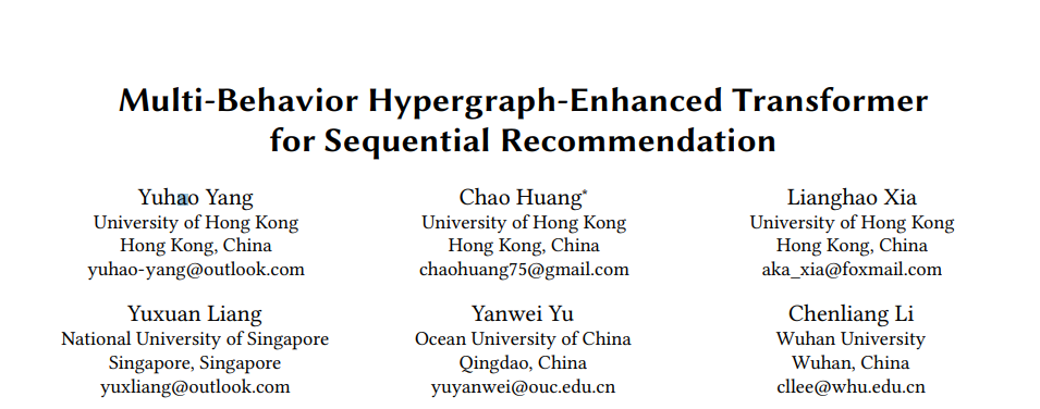 【KDD2022】多行为超图增强Transformer的序列推荐 - 知乎