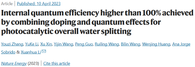 光催化重大突破！最新Nature Energy，内量子效率高达114%！ - 知乎
