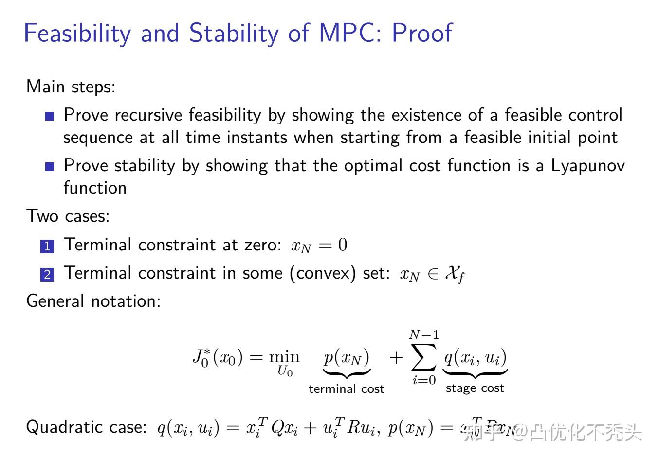 【Linear MPC入门】Model Predictive Control Algorithm, Feasibility and Stability - 知乎